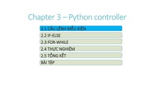 python chapter 3 controller for beginners | PPTX