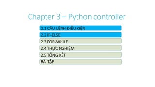 python chapter 3 controller for beginners | PPTX