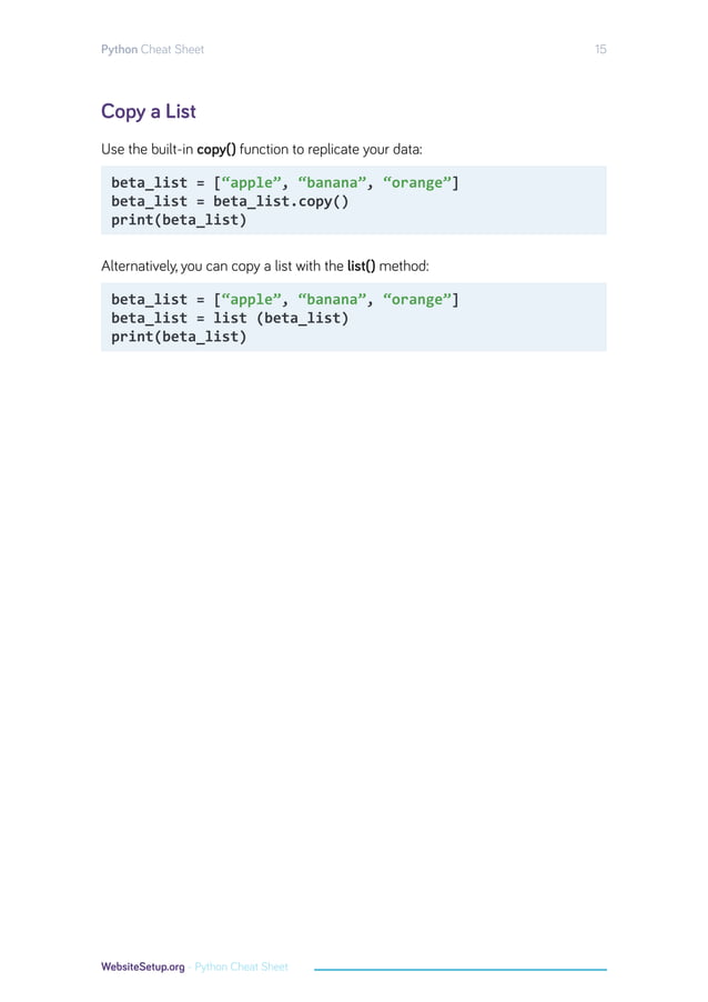 Introduction to python cheat sheet for all | PDF