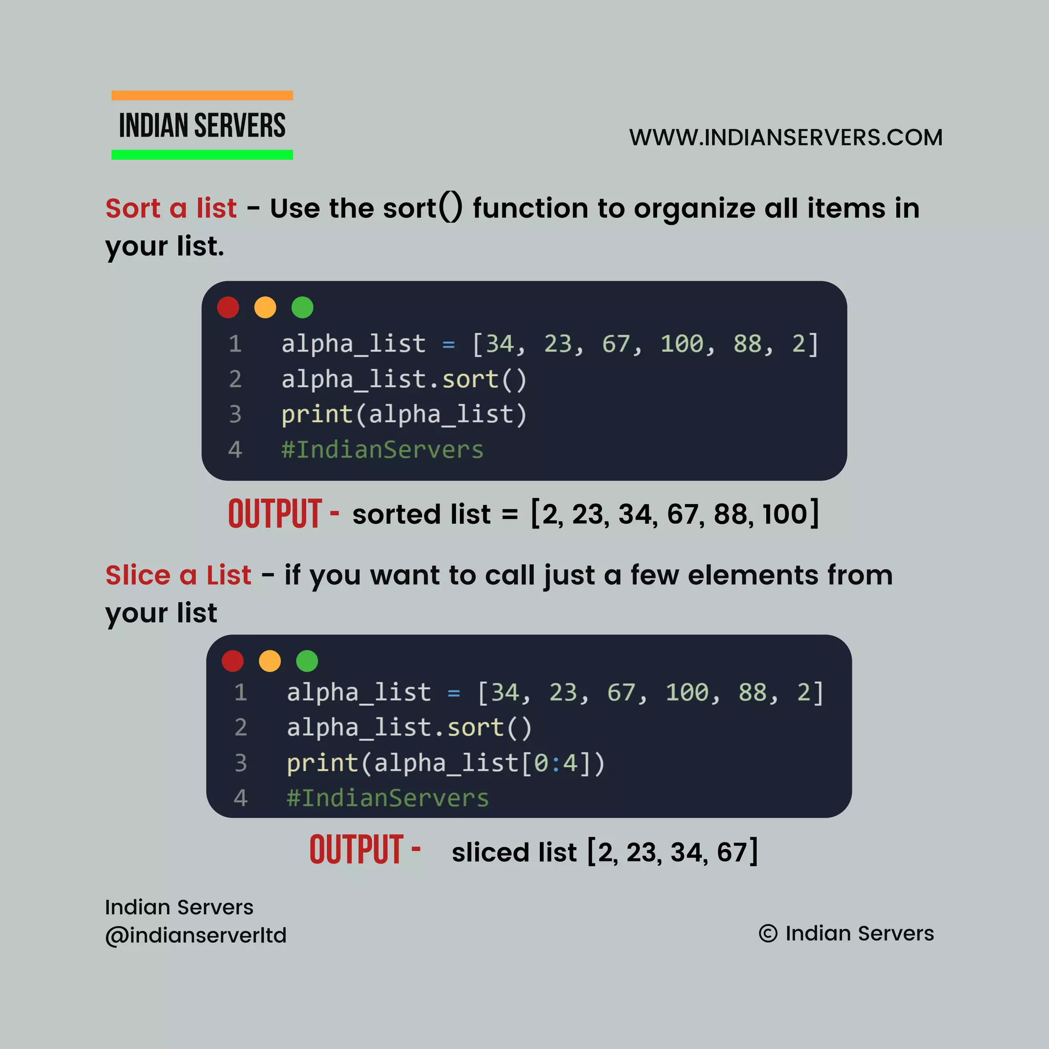 Python cheatsheet Indian Servers | PDF