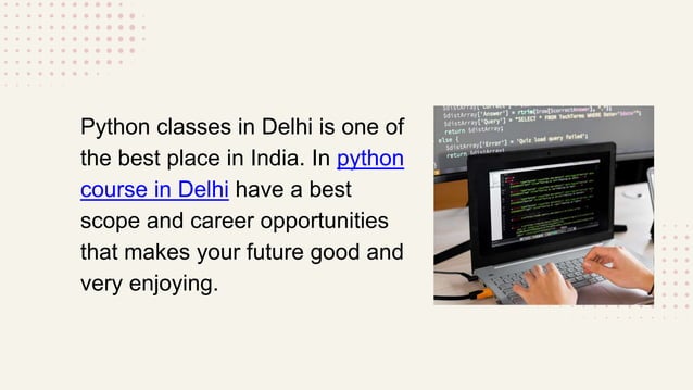 Python classes in Delhi.pptx.......... | PPTX | Programming Languages | Computing
