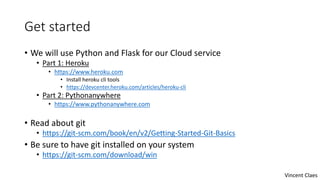 Launching Python Cloud Services for AI/IoT Projects | PPT