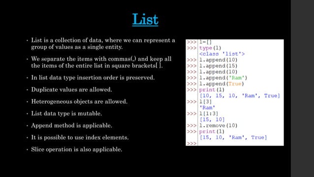 Python Collections List Tuple And Set Pptx Programming Languages Computing