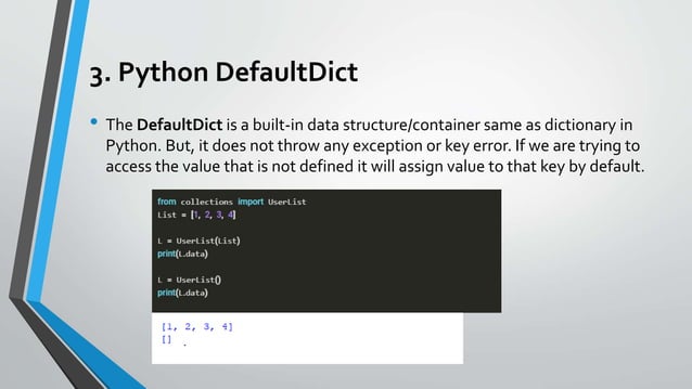 Python Collections Module Ppt