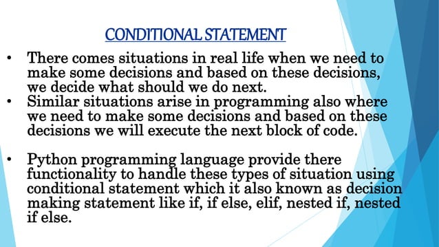 Python Conditional Statement Pptx