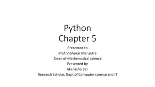 Python Basics by Akanksha Bali | PPT