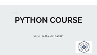 LEARN PYTHON COMPLETE COURSE FOR FREE | PPTX