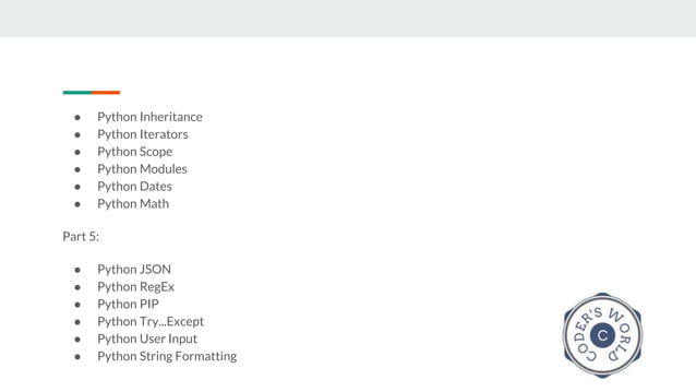 LEARN PYTHON COMPLETE COURSE FOR FREE | PPTX