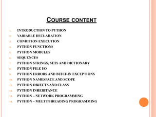 Python Course for Beginners | PPTX