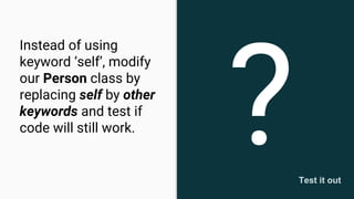 Ground Gurus - Python Code Camp - Day 3 - Classes | PPTX | Programming Languages | Computing