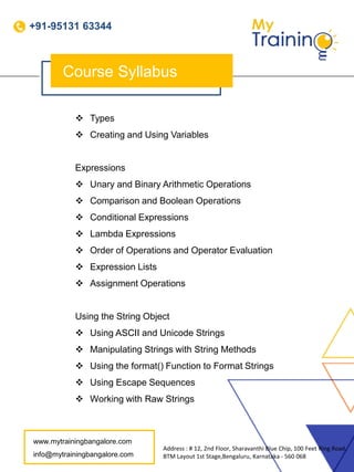 Python course content ppt | PPTX | Databases | Computer Software and ...