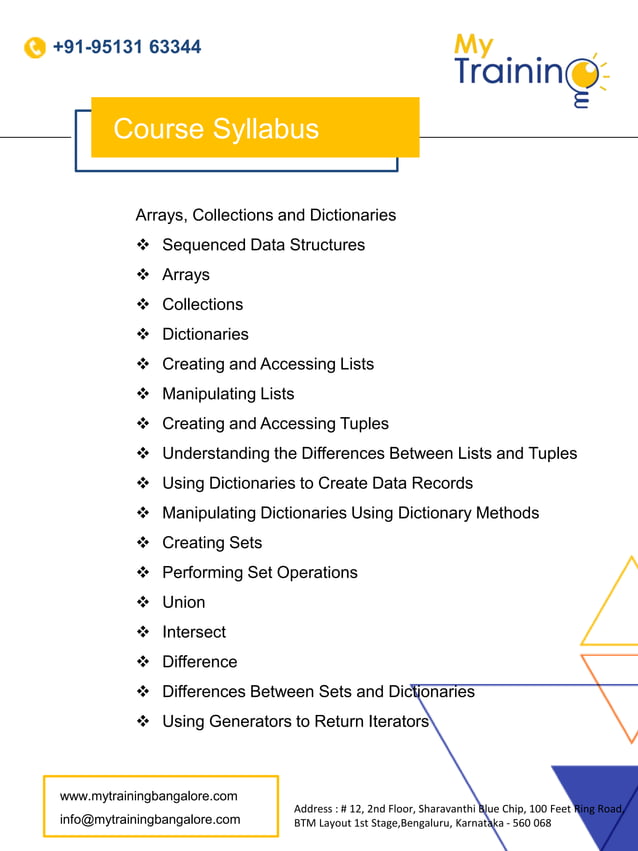 Python course content ppt | PDF