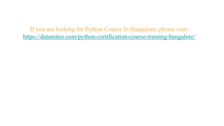 Python Course In Bangalore | PPT