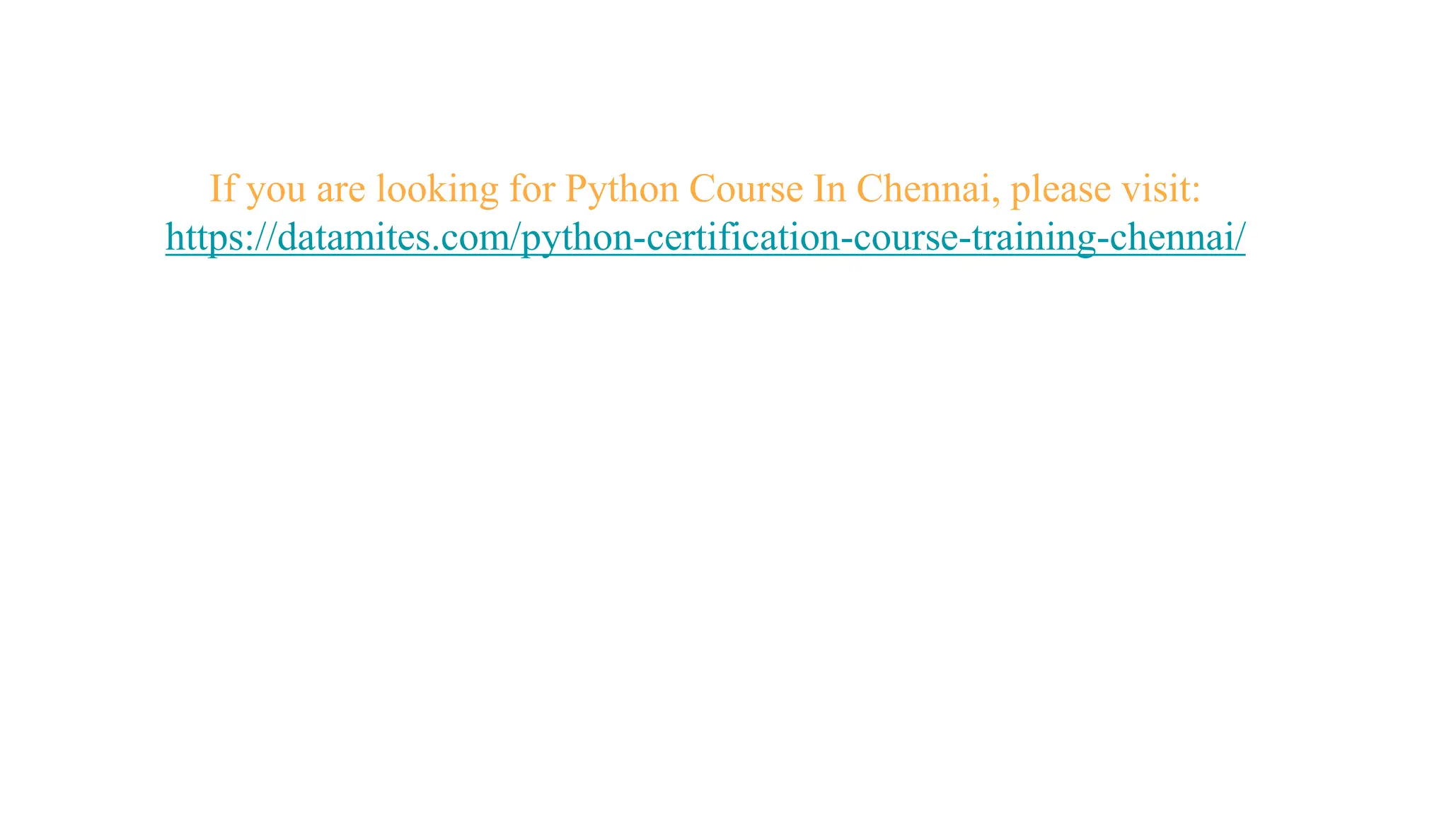 Python Course In Chennai | PPT