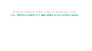 Python Course In Chennai | PPT