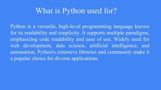Python Course In Chennai | PPT