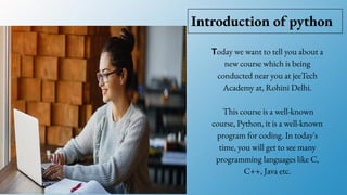 Python course in delhi | PPT