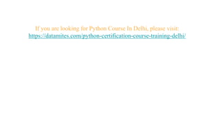 Python Course In Delhi | PPT