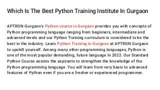 Python Training in Gurgaon | PPT