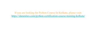 Python Course In Kolkata | PPT