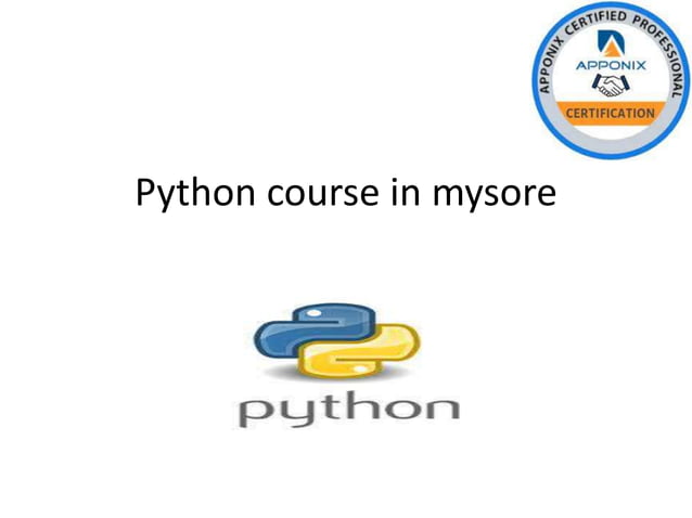 Python course in mysore ppt | PPT