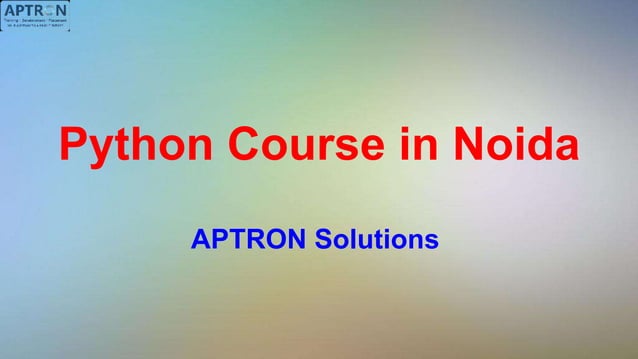Python Course in Noida. pptx | PPT
