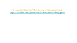 Python Course In Pune | PPT