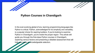 Python Courses in Chandigarh.........pdf