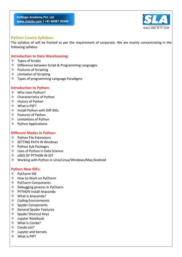 Python course syllabus | PDF