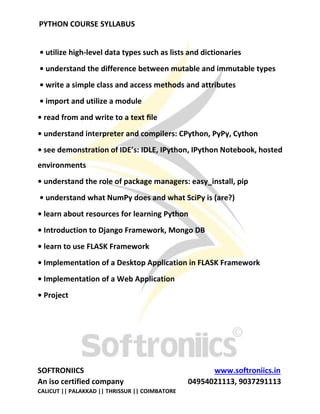 Python course updated syllabus | PDF
