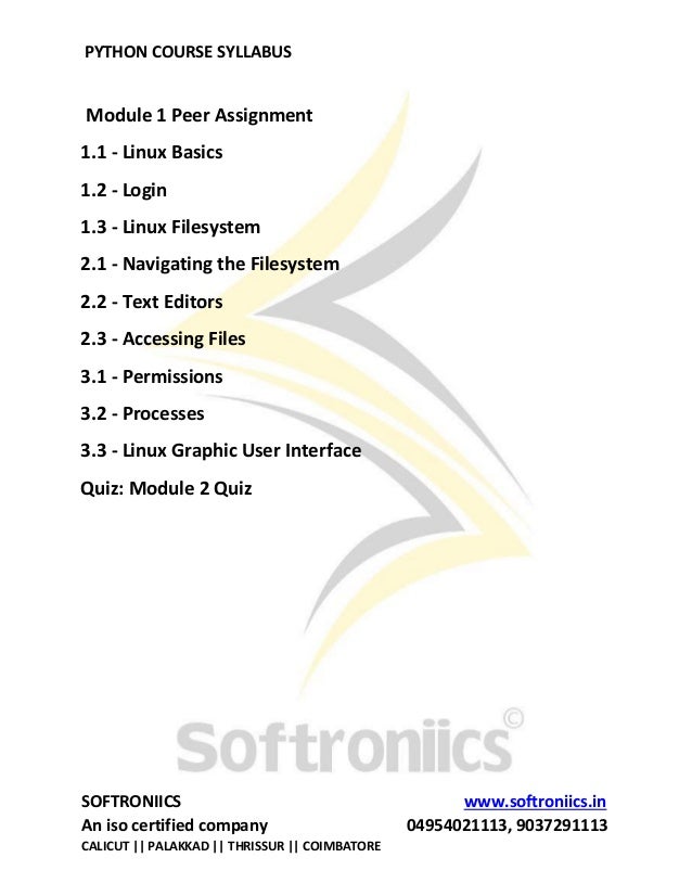 Python Course Updated Syllabus Python Course Updated Syllabus
