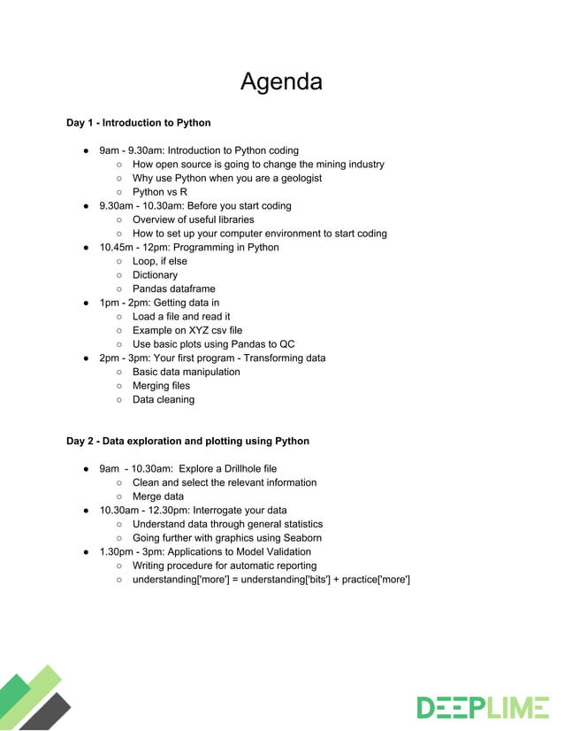 Python crash course for geologists in the mining industry | PDF