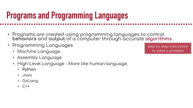 Python Programming Introduction Ppt