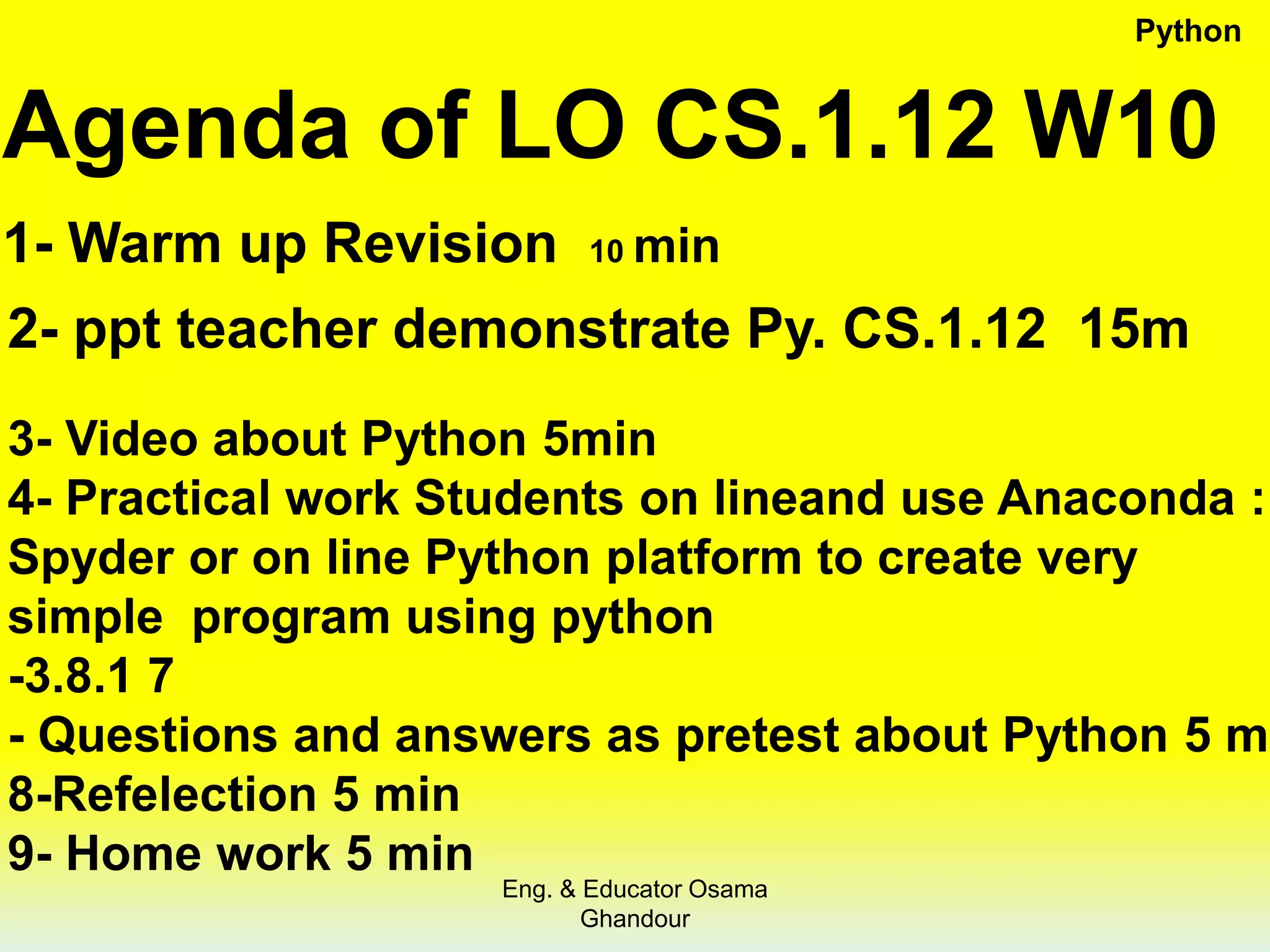 Python cs.1.12 week 10 2020 2021 covid 19 for g10 by eng.osama mansour ...