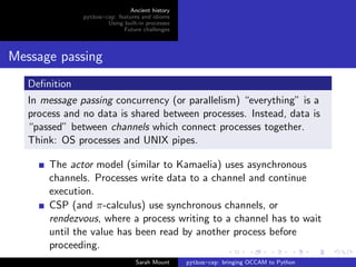 python-csp: bringing OCCAM to Python | PDF