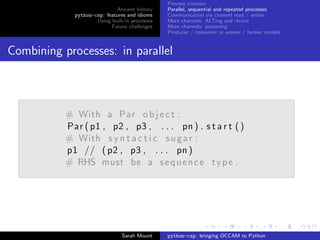 python-csp: bringing OCCAM to Python | PDF