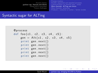 python-csp: bringing OCCAM to Python | PDF
