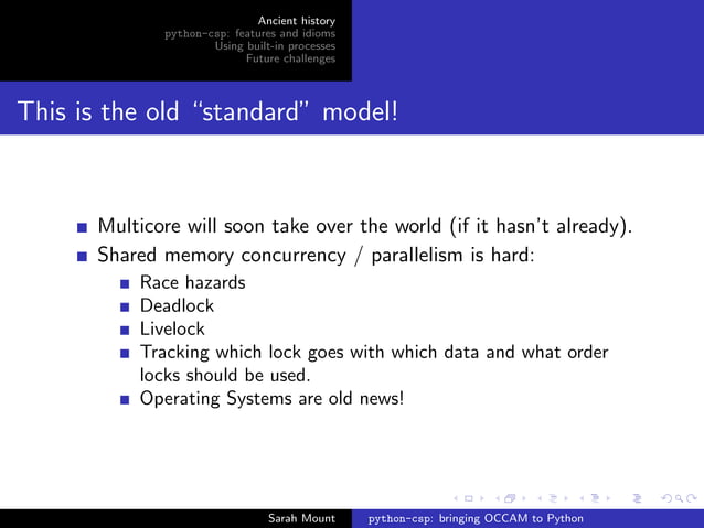 python-csp: bringing OCCAM to Python | PPT