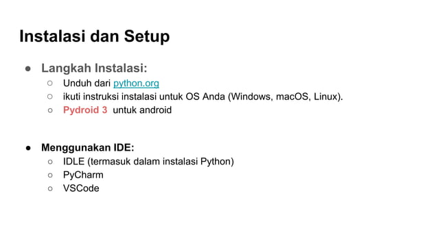 Presentasi Proramming Python Tinkat Dasar | PPT