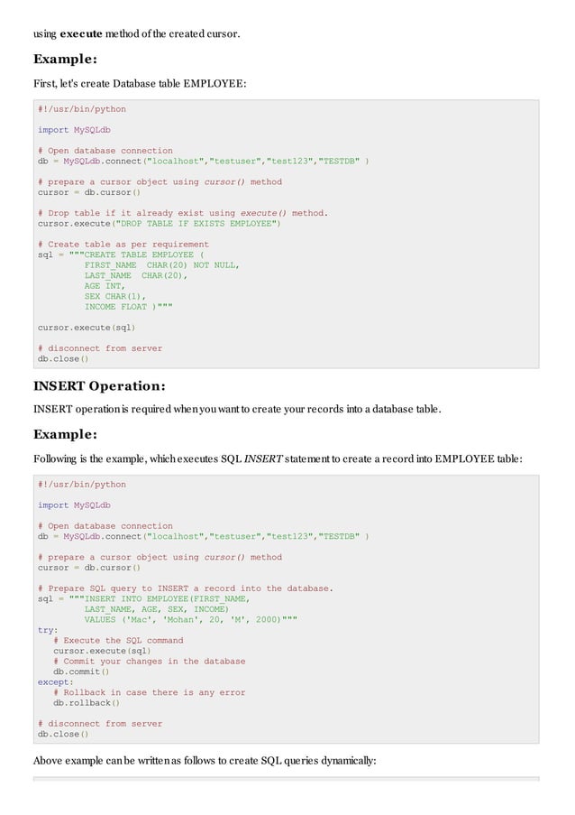 Python database access | PDF