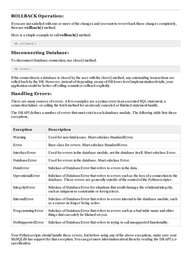 Python database access | PDF