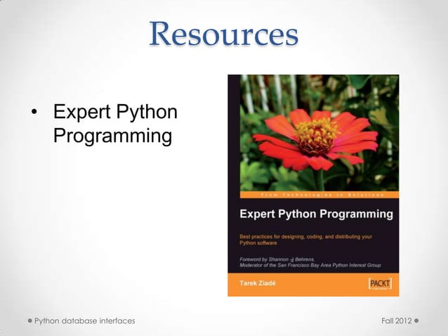 Python Database Interfaces Pptx Databases Computer Software And