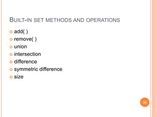 Python data structures | PPTX