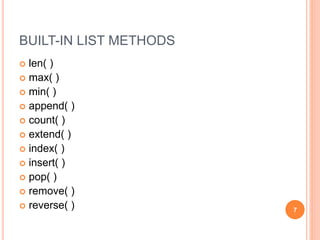 Python data structures | PPTX