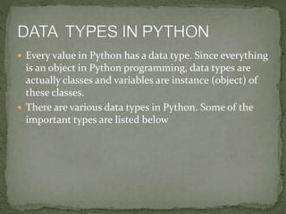 Python data type | PPT