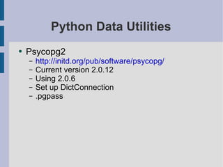 Python utilities for data presentation | ODP