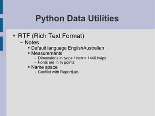 Python utilities for data presentation | ODP