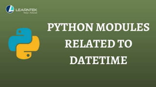Python datetime | PPT