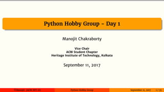 Python Programming Tutorial 1 | PPT | Free Download