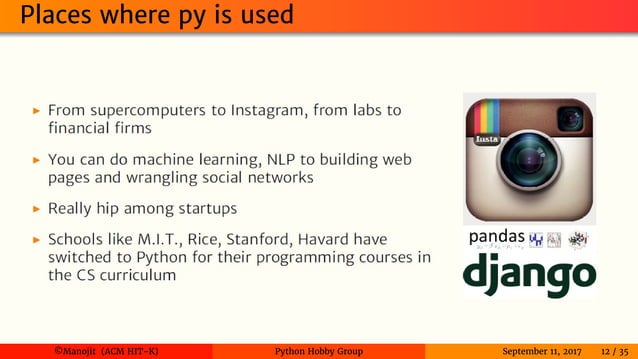 Python Programming Tutorial 1 | PPT | Free Download